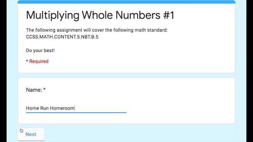 Multiplying Whole Numbers Google Classroom™ 4 Pack-5th Grade 1/2 off ...