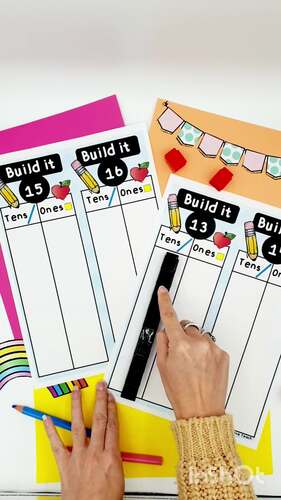 Place Value Tens and Ones Activity Mat Kindergarten First Grade | TPT