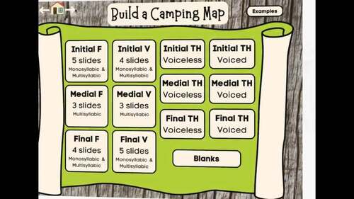 Build a Camping Map BOOM Cards™ F, V, and TH Sounds - Articulation
