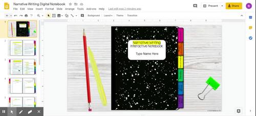 Narrative Writing Digital Notebook for Google Slides | Distance Learning