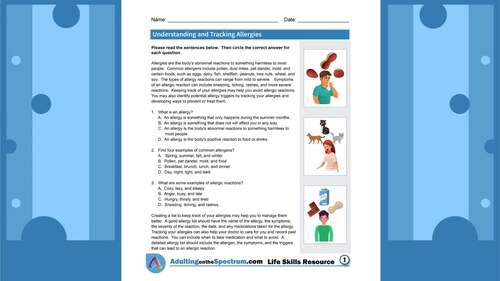 Medicine Safety Life Skills Activity and Worksheets - To Create an ...