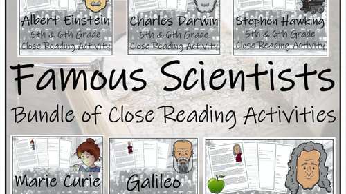 Famous Scientists Close Reading Comprehension Bundle | 5th & 6th Grade
