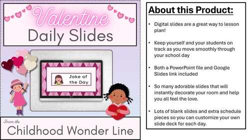 Valentine’s Day Daily Slides | Editable for February by Becky's ...