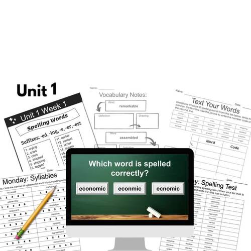 MyView Literacy 4th Grade Unit 1 Spelling & Vocabulary Special Ed