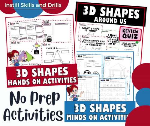 3D Shapes Poster, Hands On Activities and Enrichment Worksheets BUNDLE