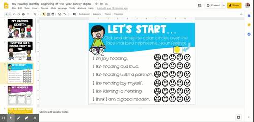 My Reading Identity- Beginning of the Year Google Slides Resource