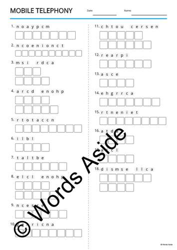 Word Puzzle Games Copy Crossword Word Search Anagram MOBILE PHONE