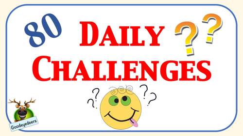 80 Daily Challenges - Distance Learning by Goodeyedeers | TpT