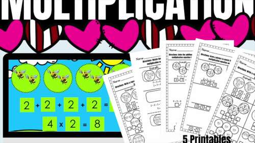 Repeated Addition | Beginning Multiplication | Google Slides | Printables