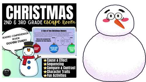 Digital Snowman (Christmas) Escape Room, 2nd/3rd Grade Reading ...