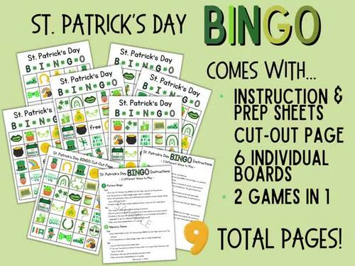 St. Patricks Day BINGO Activity for Class Party | March Bingo and ...