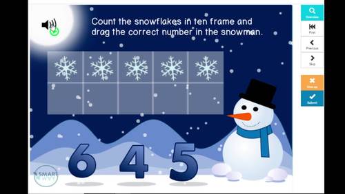 Counting Snowflakes 0 - 10 | Level 3 | Boom Cards | Winter Theme Math