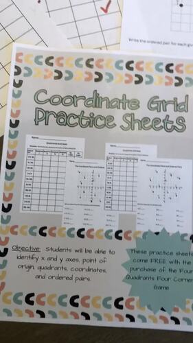 Coordinate Grid Practice Sheets| Ordered Pairs |Coordinate Plane