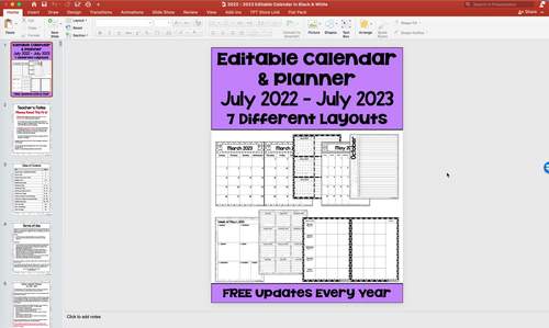 2022-2023 Editable Calendar and Planner in Black and White with FREE ...