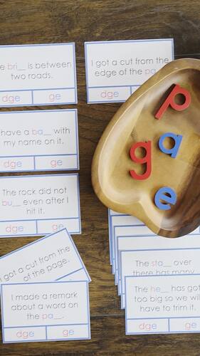 Montessori Word Building Cards | Trigraph Endings DGE & TCH (22 Cards)