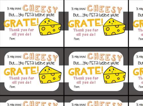 Cheez-It / Cheese Teacher (Staff) Appreciation Treat Tag- It may sound ...