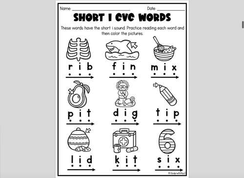 Short I CVC Worksheets by xoMissO | Teachers Pay Teachers