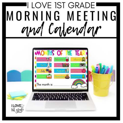 Morning Meeting and Calendar for August PowerPoint and Google Slides
