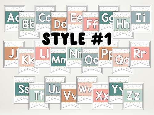 Calm Colors Neutral Alphabet Bunting Swallowtail Style | Printable Alphabet