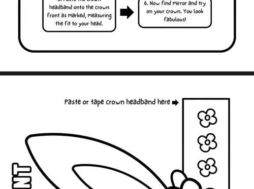 EASTER Craft, EASY Spring Coloring Paper Crown, Bunny Ears Hat, Rabbit ...