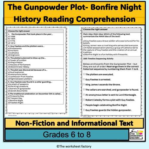 Reading text Guy Fawkes | the Gunpowder Plot| Bonfire Night - British ...