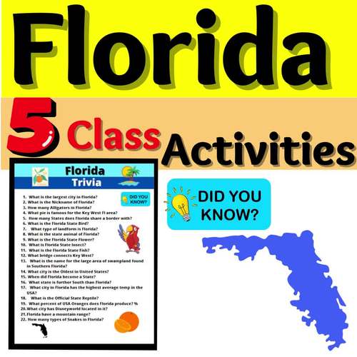 Florida Activities Resources Class Games Trivia Matches Learning No Prep