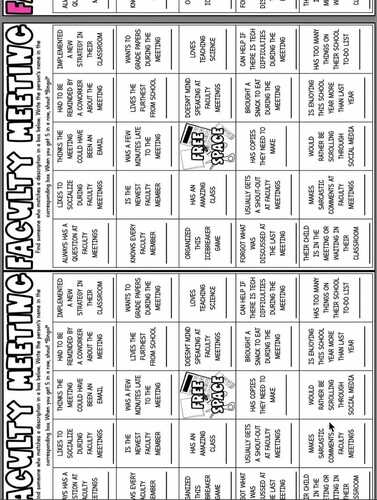 Find Someone Who Faculty Meeting Staff Meeting Development Fun Bingo ...