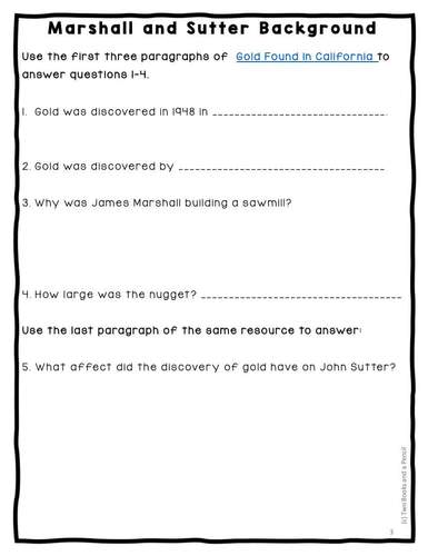 1849 Gold Rush WebQuest - Differentiated for Grades 4-12 | TPT