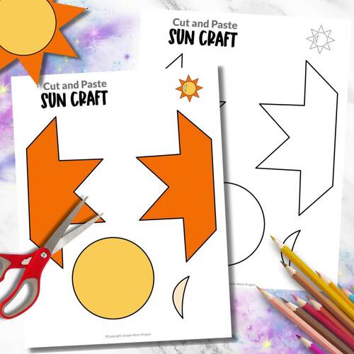 Sun Cut and Paste Craft for Kids by Simple Mom Project | TPT