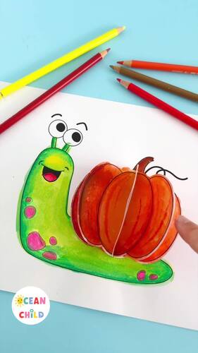 Pumpkin Snail Craft Low Prep | Fall & Halloween 3D Paper Craft ...