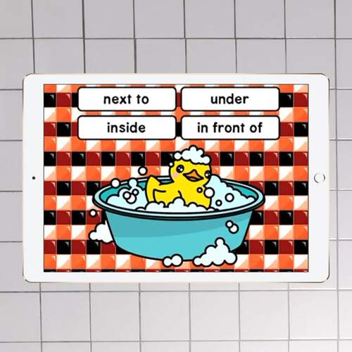 Prepositions of place Rubber duckie Boom cards | English grammar and ...