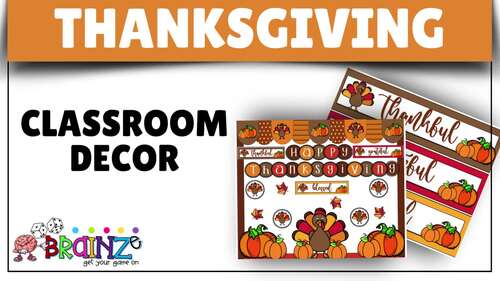 Thanksgiving Turkey Door Decor | Festive Classroom Decor | Bulletin Board