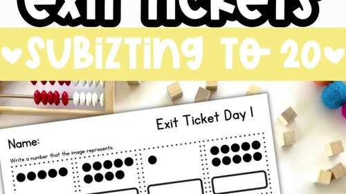 Math Exit Tickets | Subitizing Numbers within 20 by Serendipity Math Shop