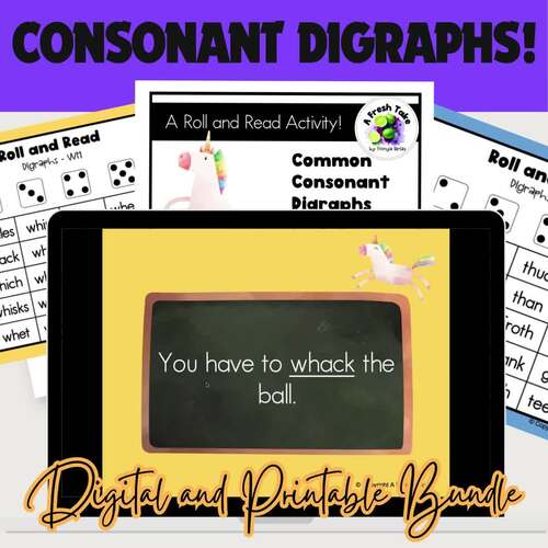 Roll & Read WH Digraphs Words & Sentences Digital & Printable Decoding ...