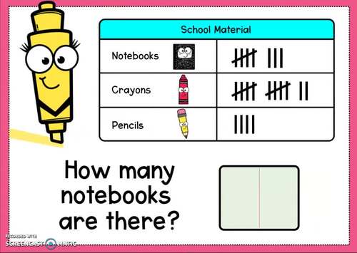 Tally Charts Boom Cards™ Distance Learning Graphing by Creating 4 ESL