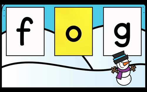 Short o (cvc) Winter Themed Blending Board by Caffeine and Firsties