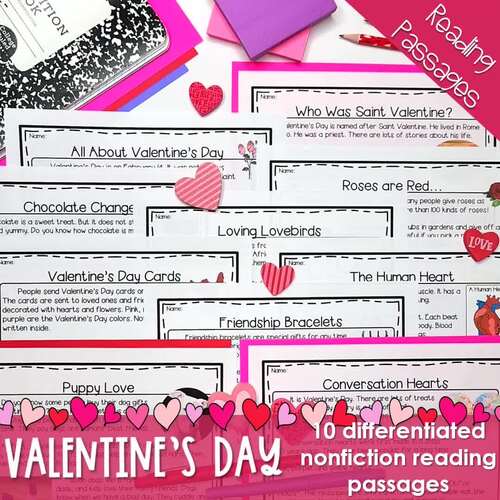 Valentine's Day Reading Comprehension Passages by ELA with Mrs Martin