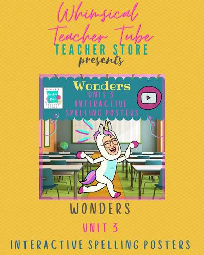 Wonders Unit 3 Interactive Spelling Posters | TPT