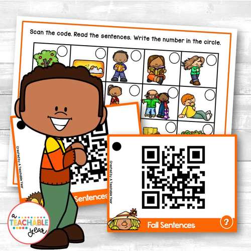 ESL Sentences Scan the Code Fall by A Teachable Year | TpT
