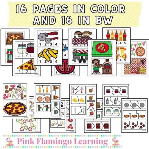Pizza Shop Puzzle Matching for Preschool, Pre-K and Kindergarten