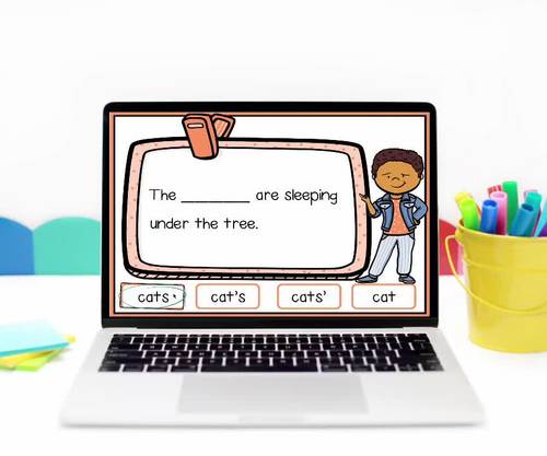 Apostrophes Possessives Contractions Plurals Boom Cards | Punctuation ...