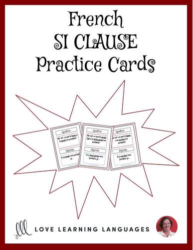 French Si Clauses - 3rd Conditional - French Challenge Task Cards Activity