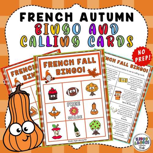 French Fall Bingo L'Automne Vocabulary Activities & Interactive Calling ...