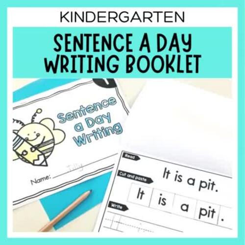 Kindergarten Decodable Sentence Building Writing Booklet | SATPIN Phonics