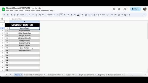 Student Checklists Set | Google Sheets EDITABLE | Interactive & Clickable