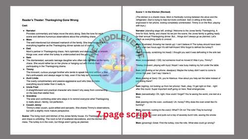 Reader's Theater: Thanksgiving Gone Wrong by The MiddleVerse | TPT