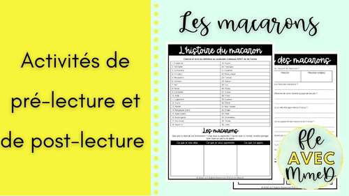 French Reading Comprehension - Les macarons by FLE avec MmeD | TPT