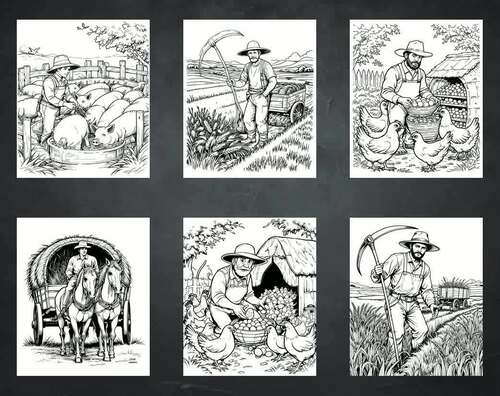 Farm Life - farmer life - A Wholesome Countryside Adventure Coloring Book