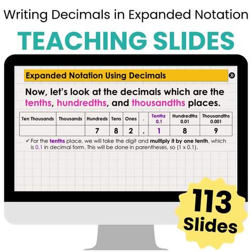 Writing Decimals in Expanded Notation - 5th Grade Math Teaching Slides