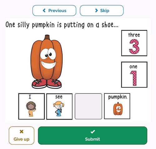 Interactive Book: Ten Silly Pumpkins (print and digital), Counting 1-10